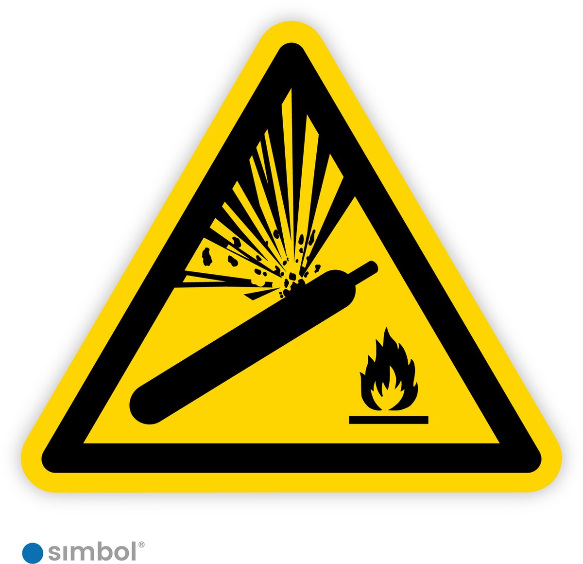 Simbol® - Stickers Gashouder onder druk (W029) - Formaat 10 x 10 cm ...