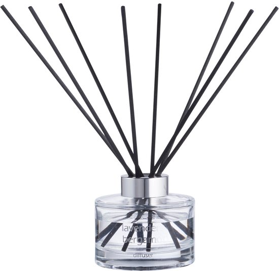 Geurstokjes diffuser Lavender Bergamot - Zwart / Wit - Glas / Hout ...