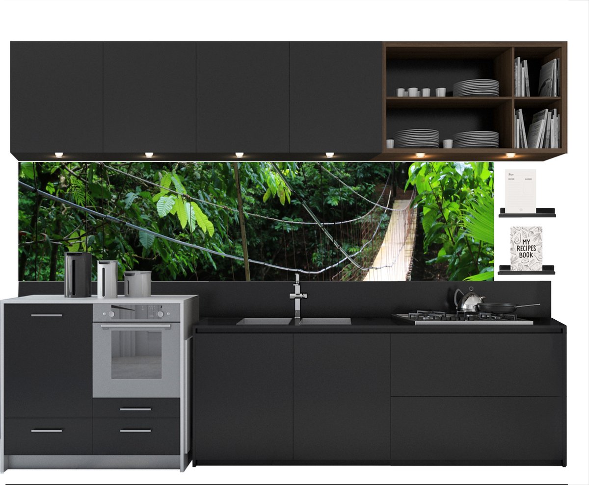 Keuken achterwand behang - Waterafstotend - Natuur - Brug - Turquoise ...