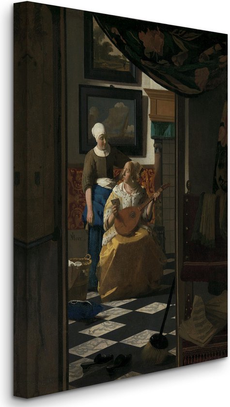 De liefdesbrief, Johannes Vermeer, ca. 1669 - ca. 1670 Canvas Print ...