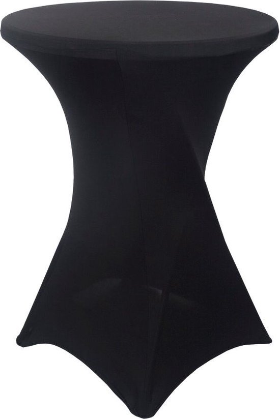 Statafelrok Zwart – Extra dik - ∅80-85 x 110 cm – Statafelhoes Stretch – Tafelhoezen... | bol.com