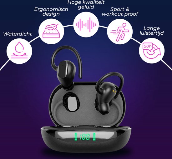 Draadloze Sport Oordopjes met Bluetooth - Hardlopen - Microfoon - Wireless Earphones -... | bol.com