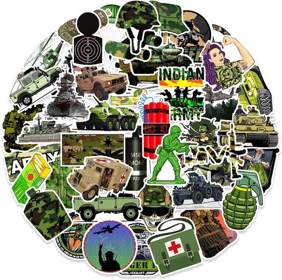 Leger Stickers 50 Stuks | Soldaten Stickers | Army | Laptop Stickers ...