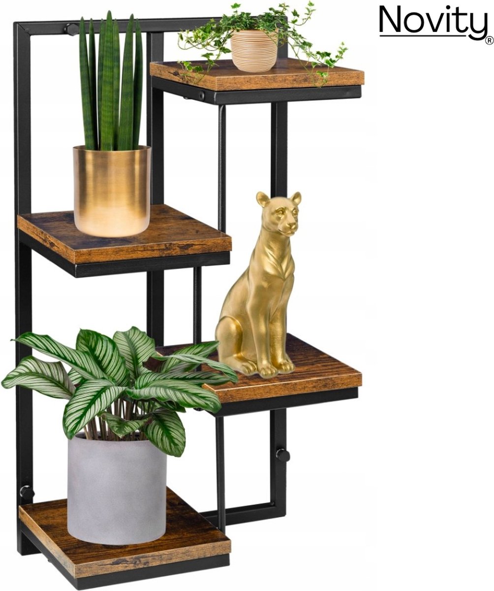 Novity® Design Wandrek - Industrieel - Hout - Wandplank - Zwevend ...