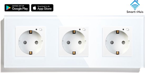 Smart - Drievoudig stopcontact (energiemonitoring) - Wit | bol.com