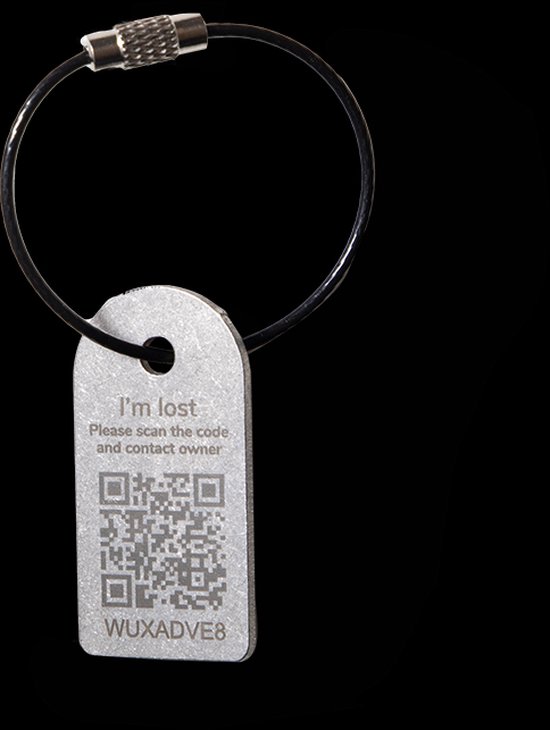 Slimme metalen label - (x2) - Metal Dog Tag - Donkergrijs - QR code ...
