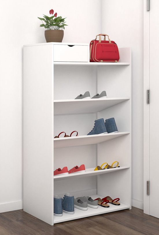 VCM Houten Schap Zaal Meubilair Schoenenkast Lade 5 Compartimenten ...