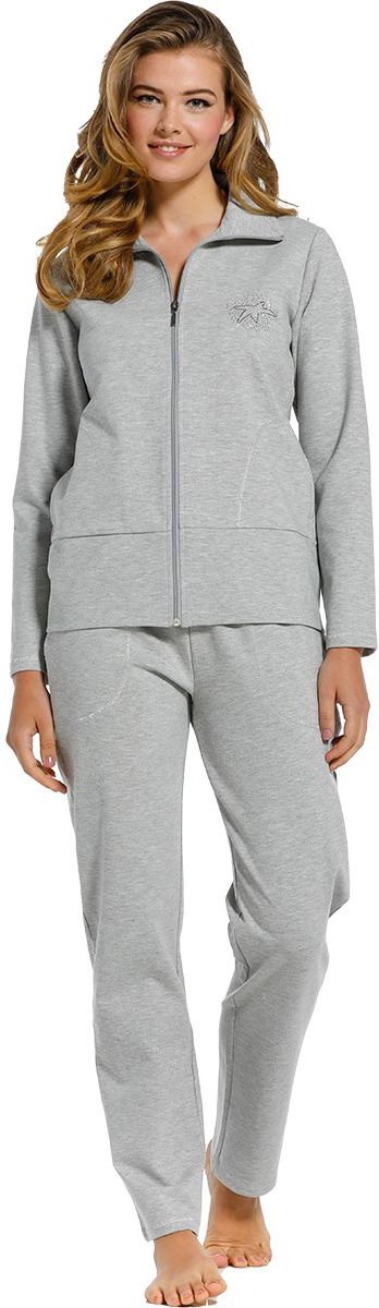 Pastunette huispak dames met rits - Grey Melange - 38 - Grijs | bol