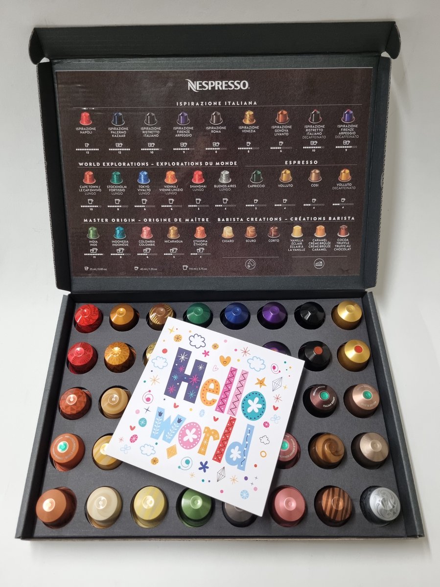 Koffie Proeverij Pakket groot 40 stuks verschillende smaken met Mystery ...