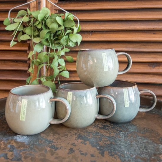 Grote mokken - theemokken - cappuccino mokken - set 4 stuks | bol