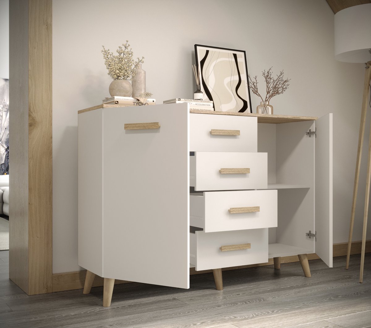 InspireMe- Dressoir - Commode - Moderne Ladenkast - Kast - ( Breedte ...