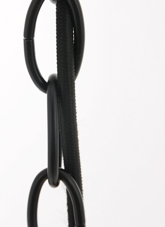 Metalen spijlen hanglamp Anne Lighting Dunbar | 1 lichts | zwart | hout ...