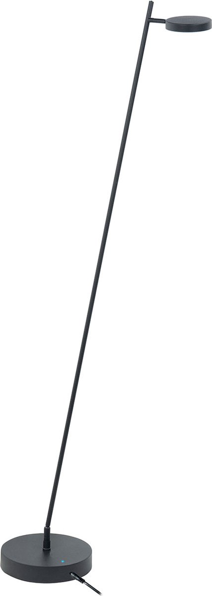 Moderne vloerlamp / leeslamp Round move | 1 lichts | zwart | oplaadbaar ...