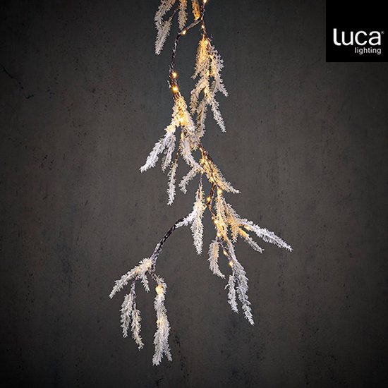 Luca Lighting - Tak bruin flocked klassiek wit 80led IP44 en timer ...