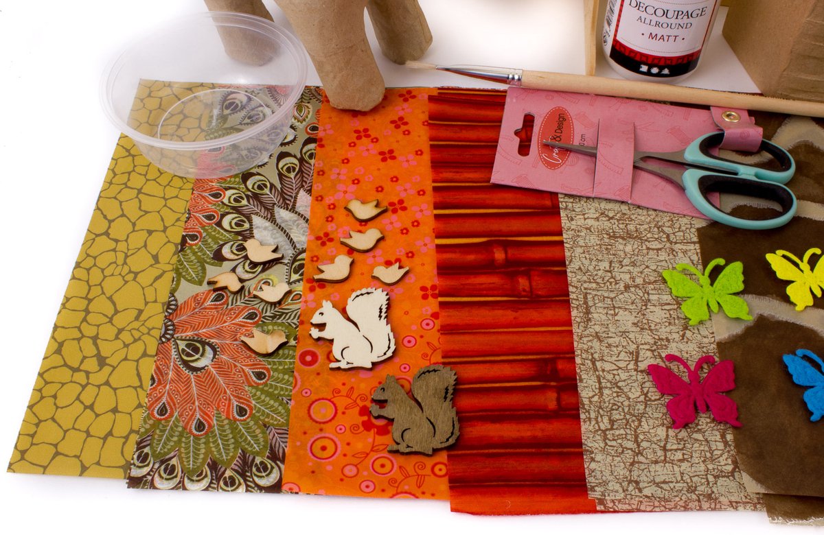 Luxe Decopatch knutselbox servettechniek foam clay poes kat ...