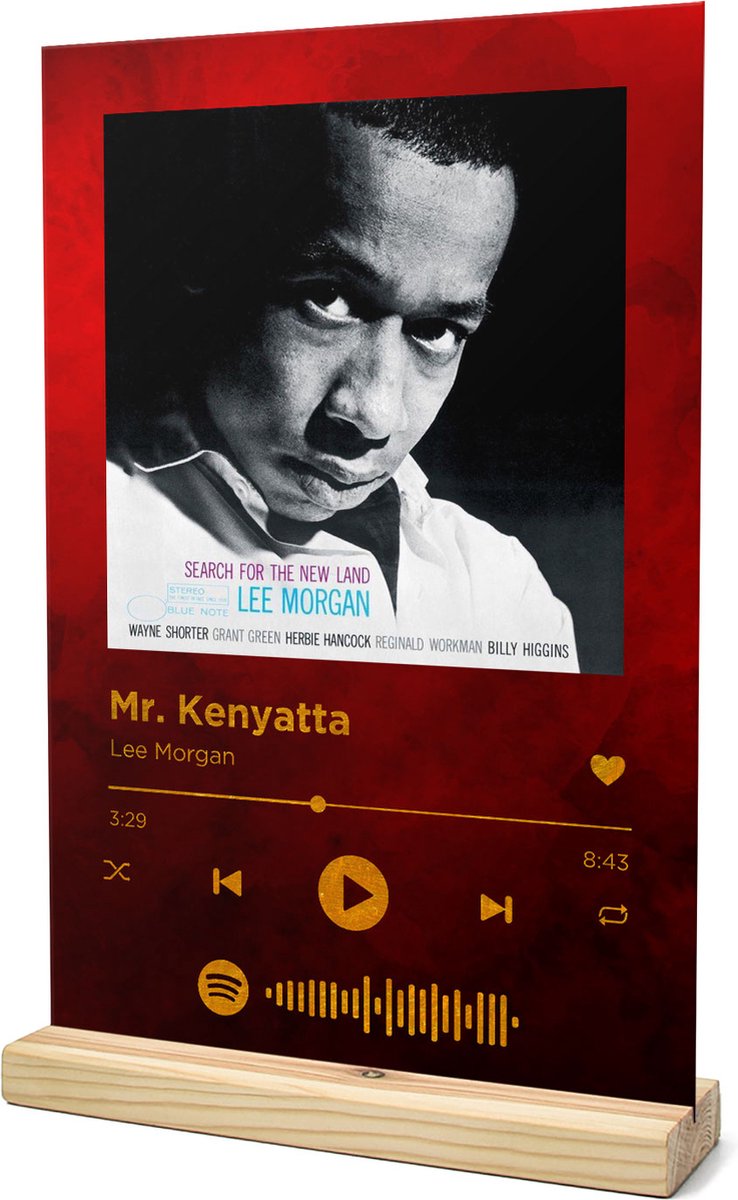 Songr Spotify Muziekbordje - Mr. Kenyatta - Lee Morgan - 20x30 - Rood ...