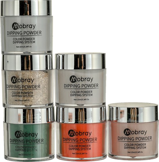 Dipping Powder Nailset - starter kit - Aanvul Kit - 6 kleuren - dip ...