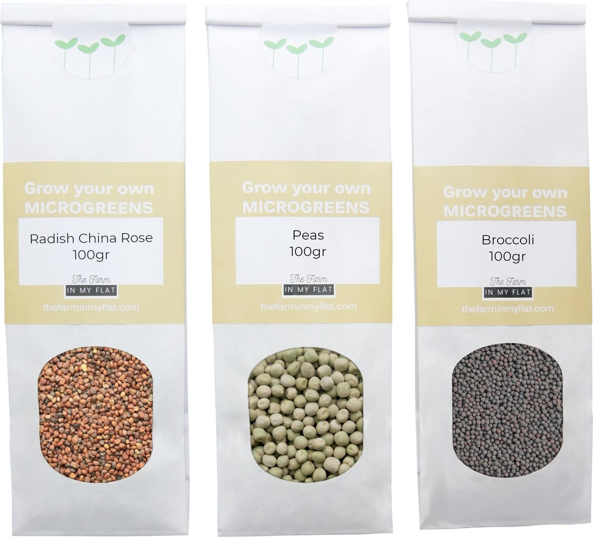 Variatie-set Kiemzaden 3x 100g | Broccoli, Erwten scheuten & Radijs ...