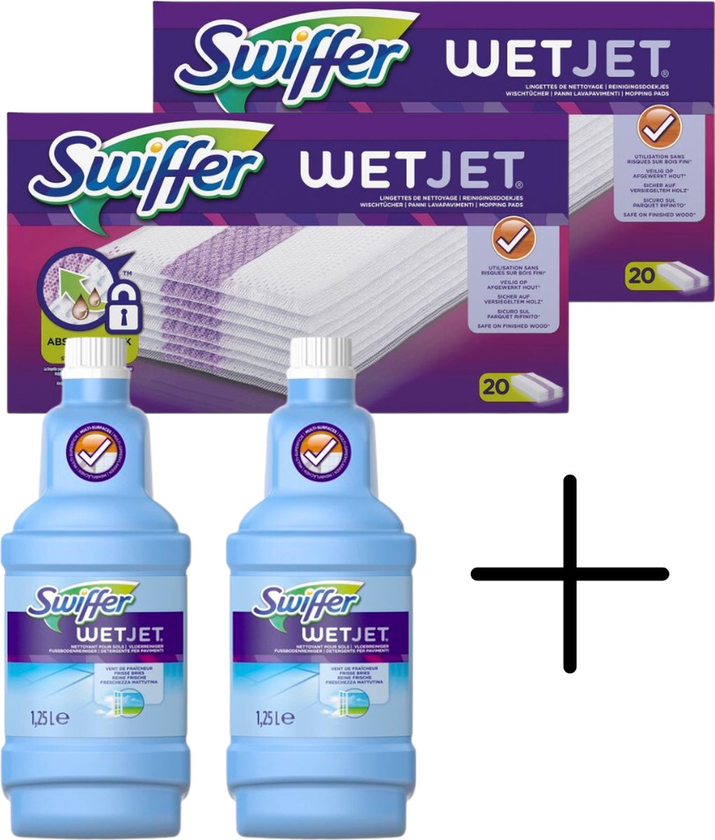 Swiffer WetJet Alles-In-Een Dweilsysteem Navulling- 2x 1,25 L - Reinigingsmiddel en 2x... | bol