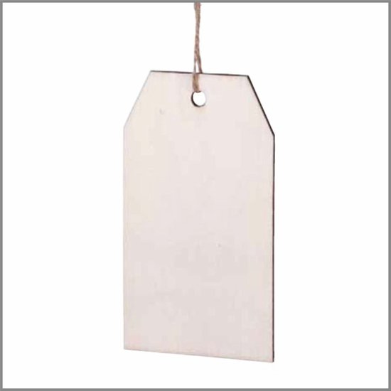 Houten labels 120 x 70 mm - 24 stuks - met touwtje | bol.com