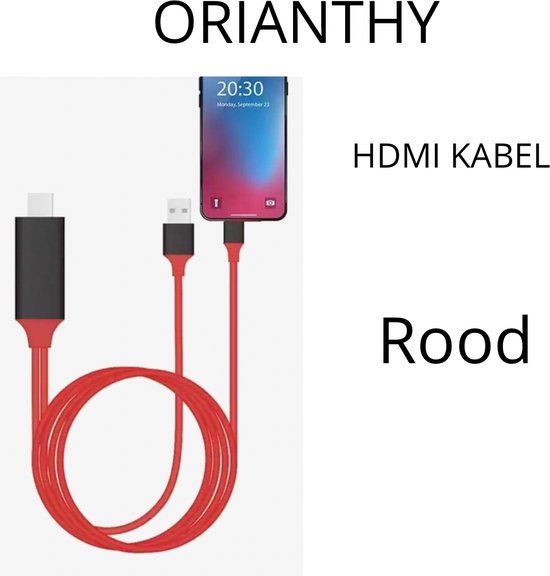 HDMI Iphone, smartphone || Rood|| Kabels HDMI smartphone | bol