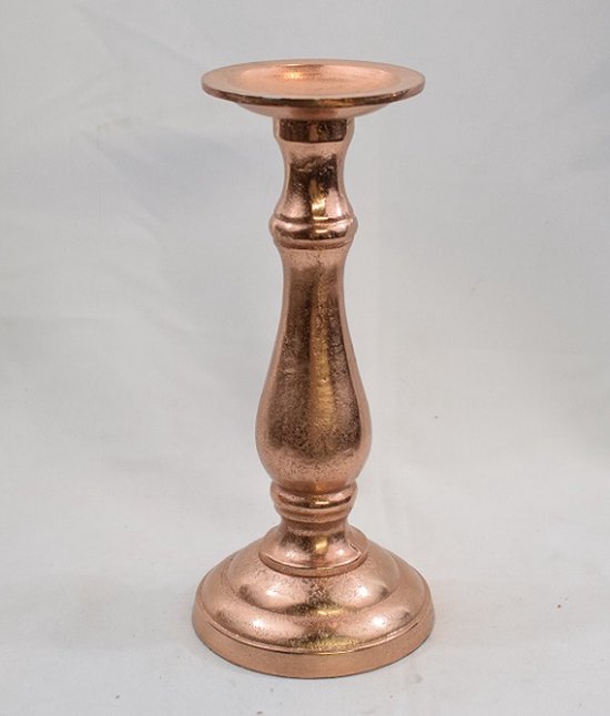 Richmond - kandelaar - koper kleur - metaal, H 30 cm - Ø 13 cm | bol
