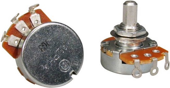 500K linear potentiometer, solid shaft, short bushing .250, 3/8 ...