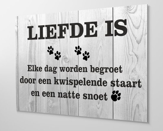 Spreukbord liefde is - hond | bol.com