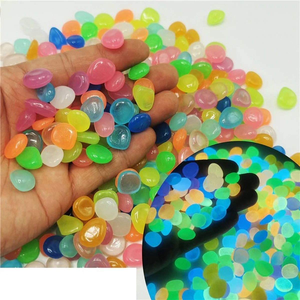 Glow In The Dark Stenen 100 Stuks - Aquarium Steentjes - Tuin Stenen ...