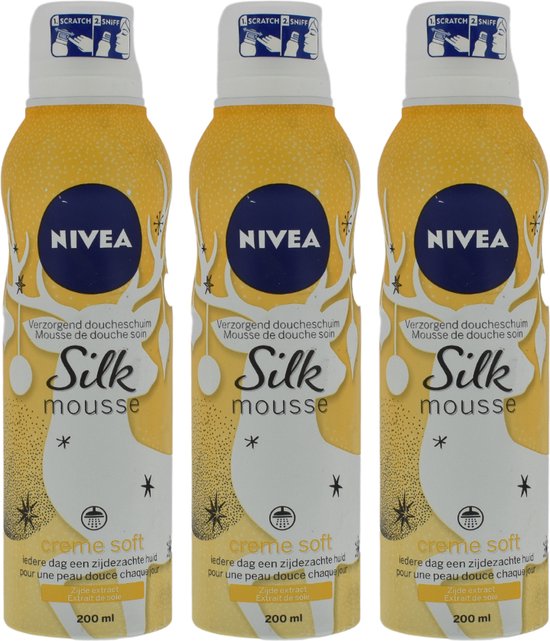 Nivea Silk Mousse Creme Soft Bundel - 3 x 200 ml | bol.com
