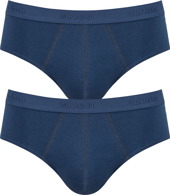 Sloggi Men 24/7 Midi - heren slips (2-pack) - blauw - Maat: XL | bol