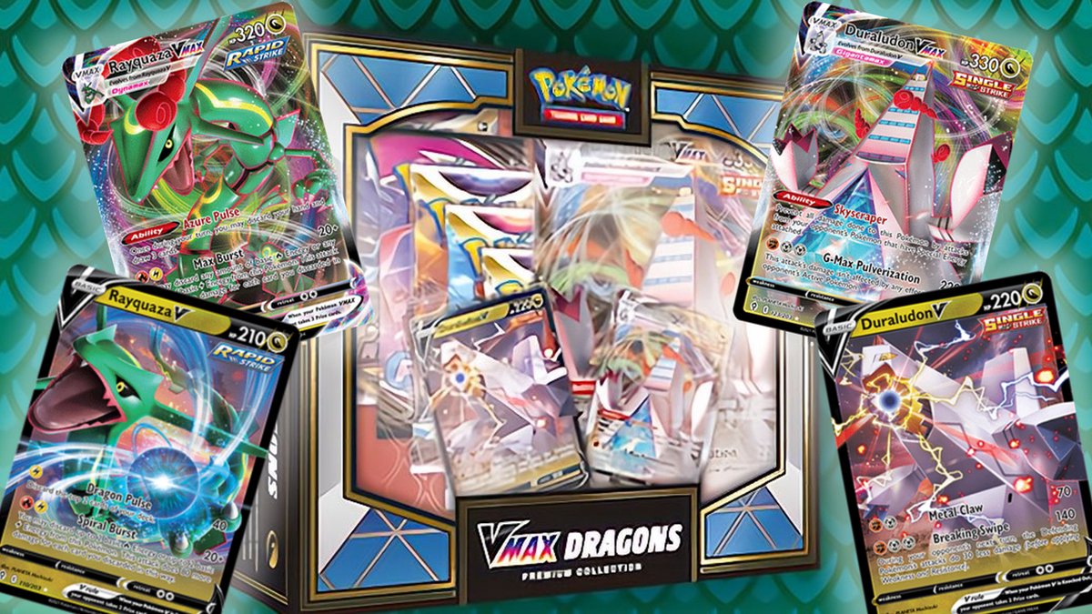 Pokémon TCG: VMAX Dragons Premium Collection - Rayquaza VMAX and ...