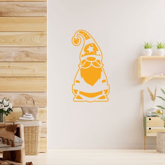 Stickerheld - Muursticker Kabouter met muts - Woonkamer - Kerst - Gnome ...