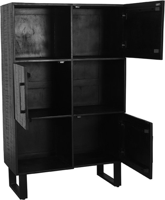 LABEL51 Bergkast Santos - Zwart - Mangohout | bol.com