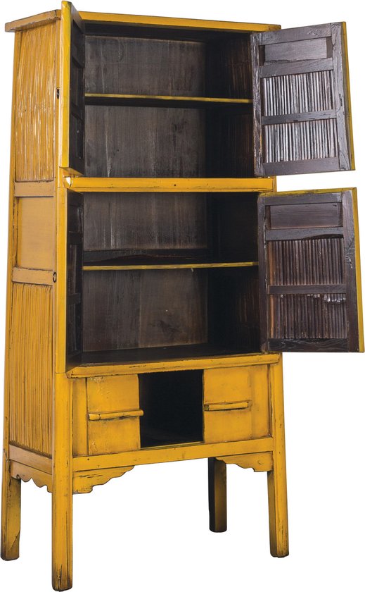 Fine Asianliving Antieke Chinese Kast Saffron Geel B92xD42xH189cm ...