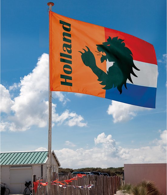 Vlag van Oranje Rood/Wit/Blauw/Oranje met Leeuw | bol.com