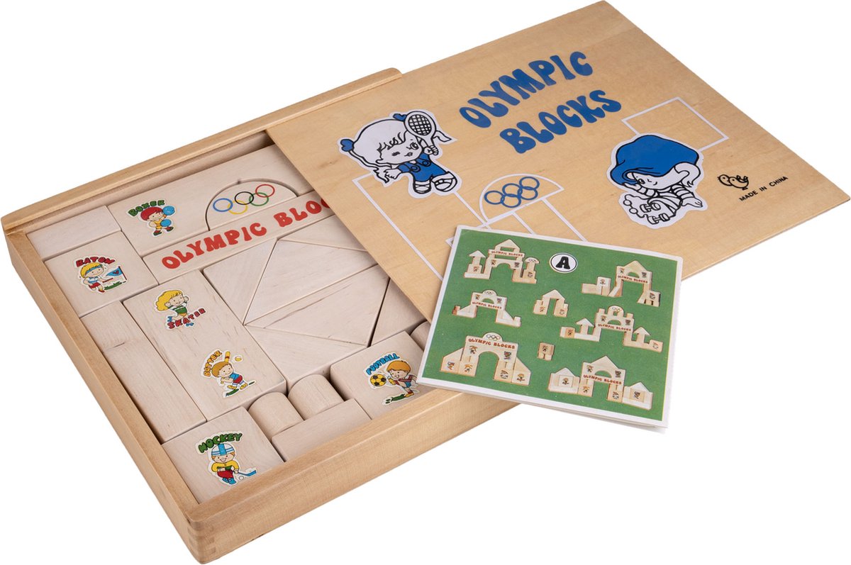 Playtime - Houten blokkendoos - 24 delig - Thema OLYMPISCHE SPELEN ...