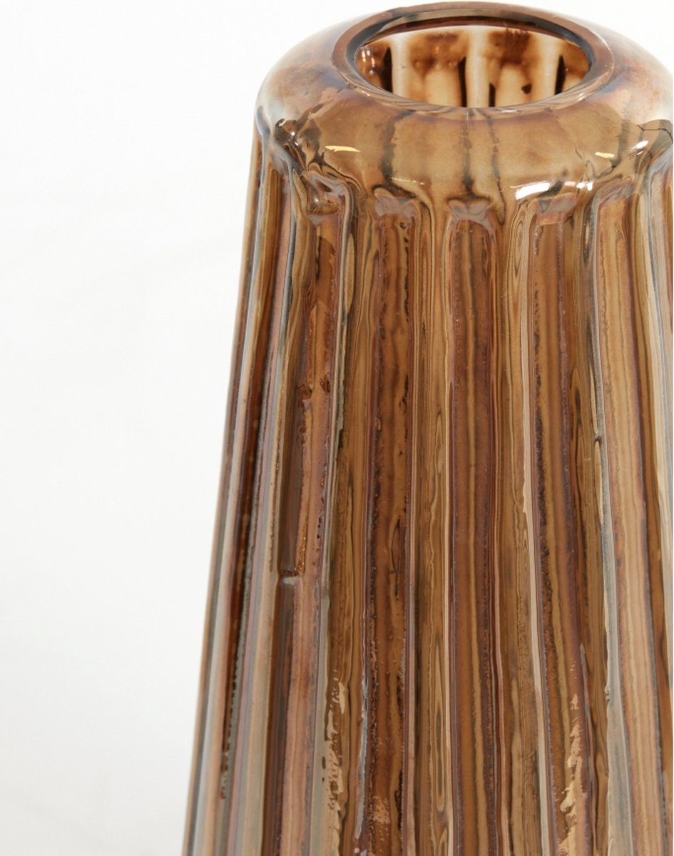 Light & Living vaas Remy - glas - Bruin - 12 x 26 x 12 cm (BxHxD) | bol.com