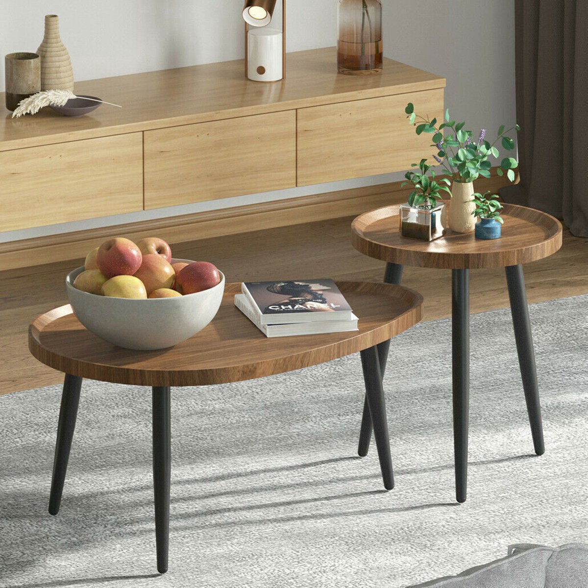 Salontafel - Ronde Salontafel Set - Van 2 - Voor Woonkamer Moderne ...