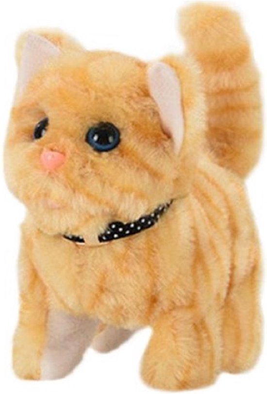 Interactieve oranje kat. Loopt en miauwt. Robot kat | bol