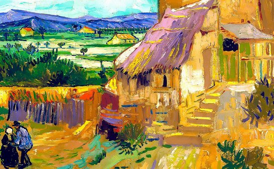 Canvas De oude molen - Vincent van Gogh - 50x70cm | bol