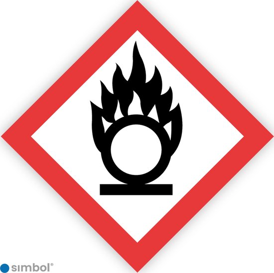 Simbol - Sticker GHS03 Oxiderend - Oxidizing - Duurzame Kwaliteit ...