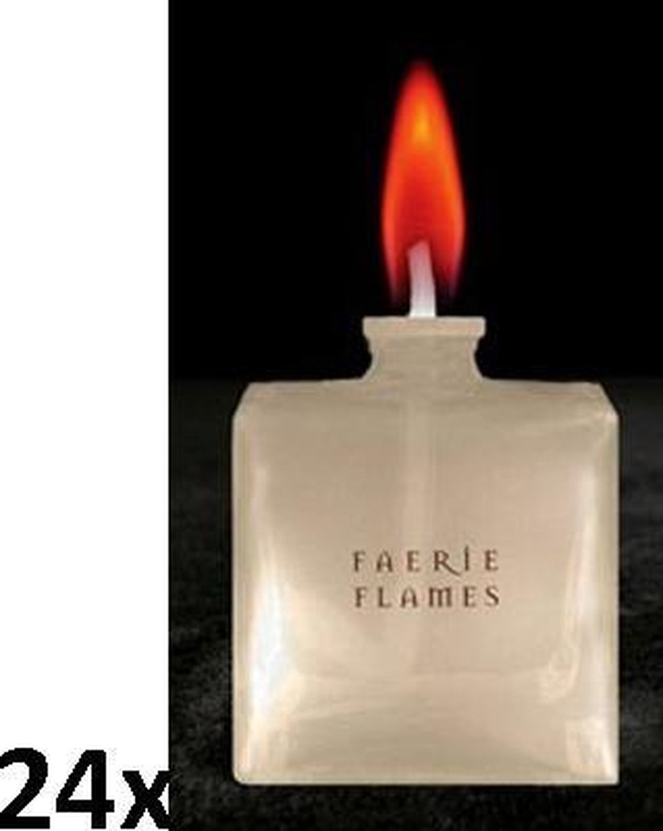 24 stuks olielampen, 8 cm hoog met rood gekleurde vlam in prachtige ...