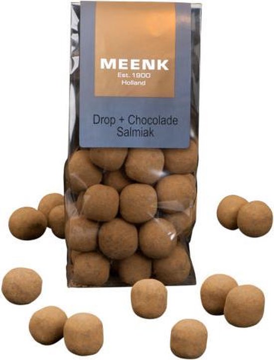 MEENK Drop Chocolade Salmiak - zoete drop met salmiakpoeder - 7 x 150 ...
