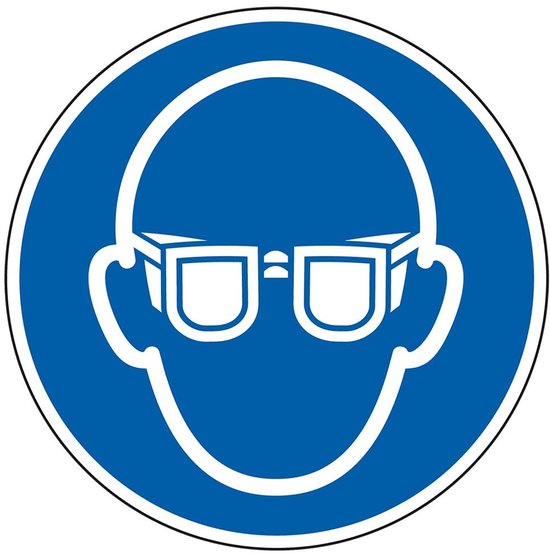Oogbescherming verplicht sticker - ISO 7010 - M004 300 mm | bol