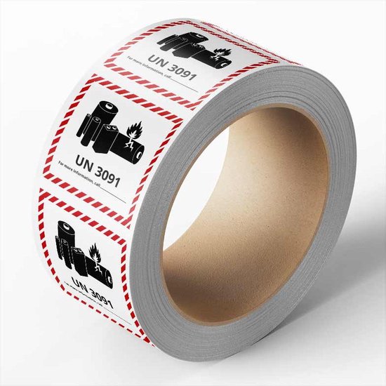 UN3091 sticker op rol met telefoonnummer 100 x 100 mm - 215 per rol | bol