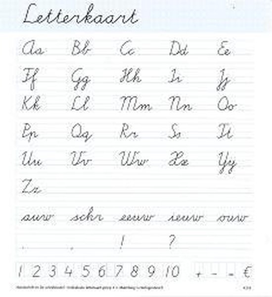 Handschrift/Schrijfsleutel Individuele letterkaart groep 4 | 8720334213823 | Boeken | bol.com