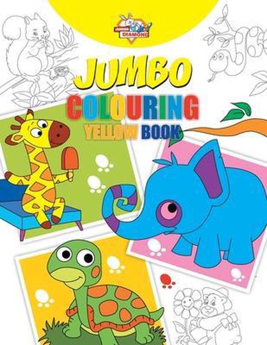 Jumbo Colouring Yellow Book for 4 to 8 years old Kids Best Gift to ...