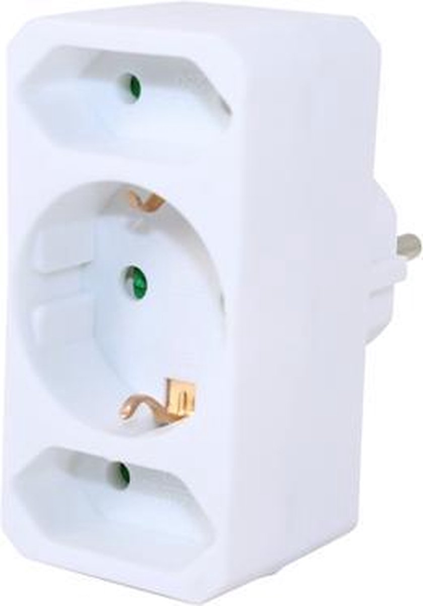 Scanpart stopcontact splitter - Horizontaal - Verloopstekker - 3 voudig ...
