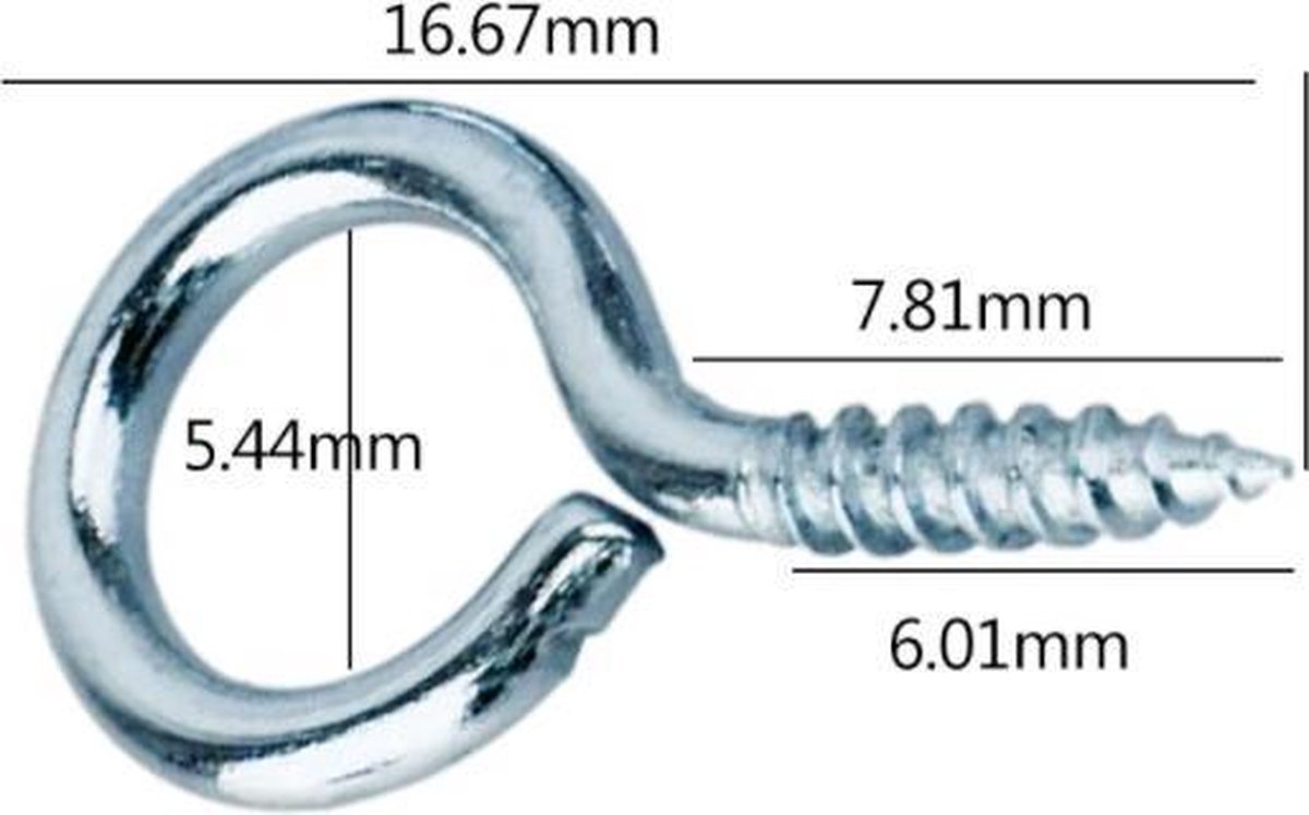 FSW-Products - 20 Stuks - Schroefhaken - Schroef haak - RVS - 16mm ...